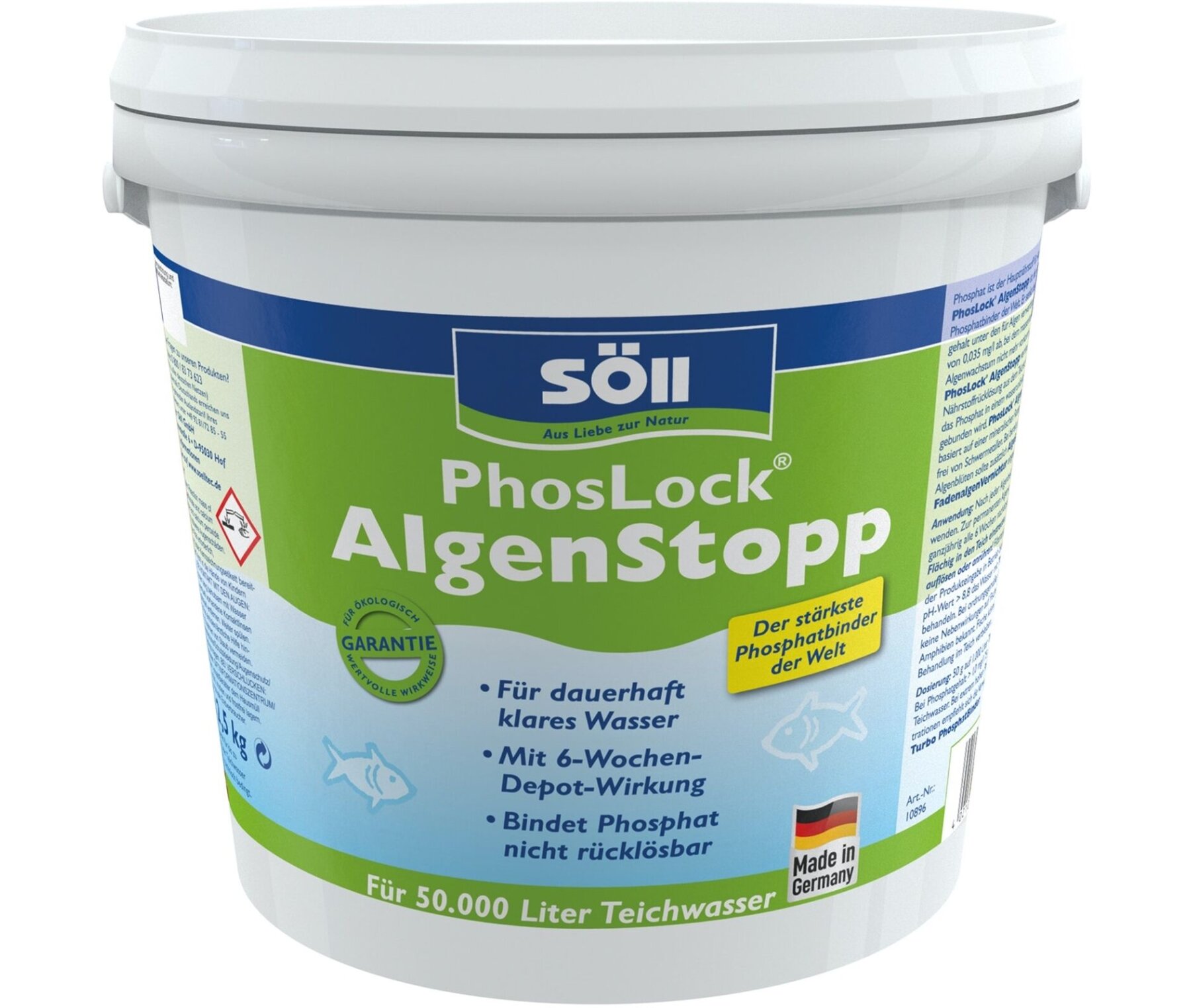 Söll Phosphatentferner 2,5 Kg PhosLock® AlgenStopp für 50 Qbm Teichwa ...