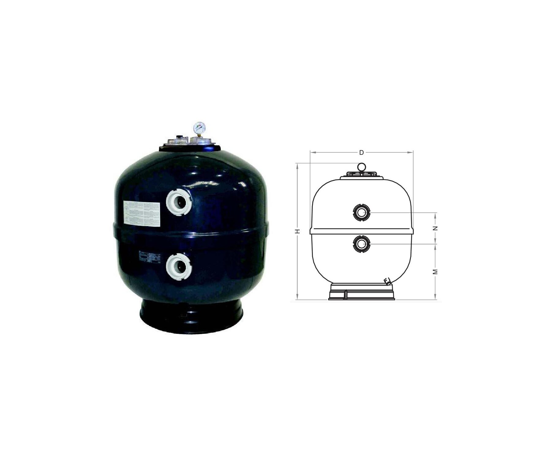 Fluidra Poolfilter Jupiter- Pro 480 mm ohne Ventil bis 30 Qbm Pool Fi ...